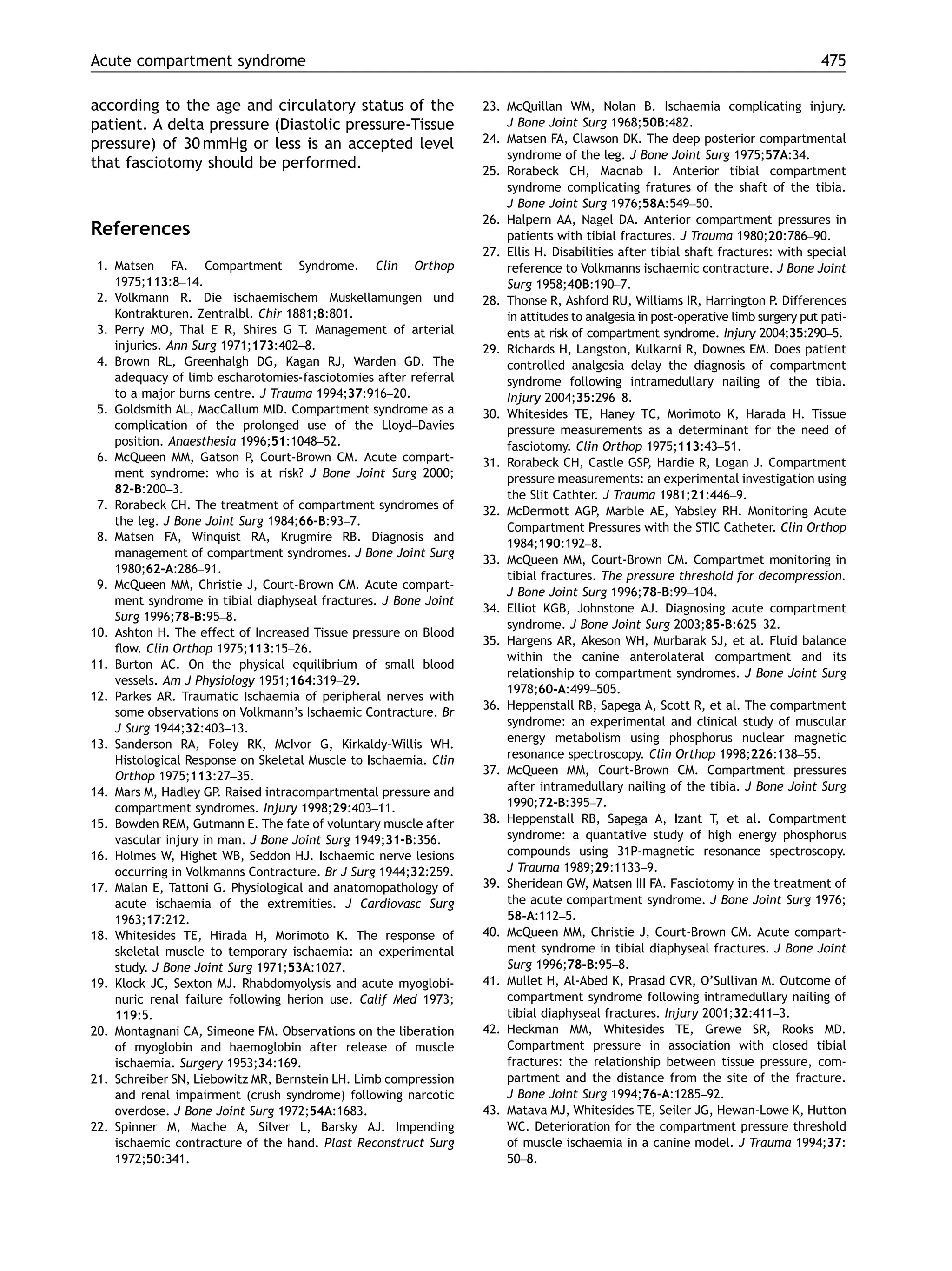 Acute compartment syndrome | PDF