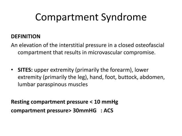 Acute compartment syndrome | PPT