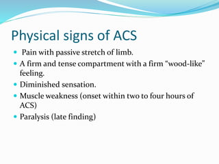 acute Compartment syndrome.pptx | First Aid | Injuries