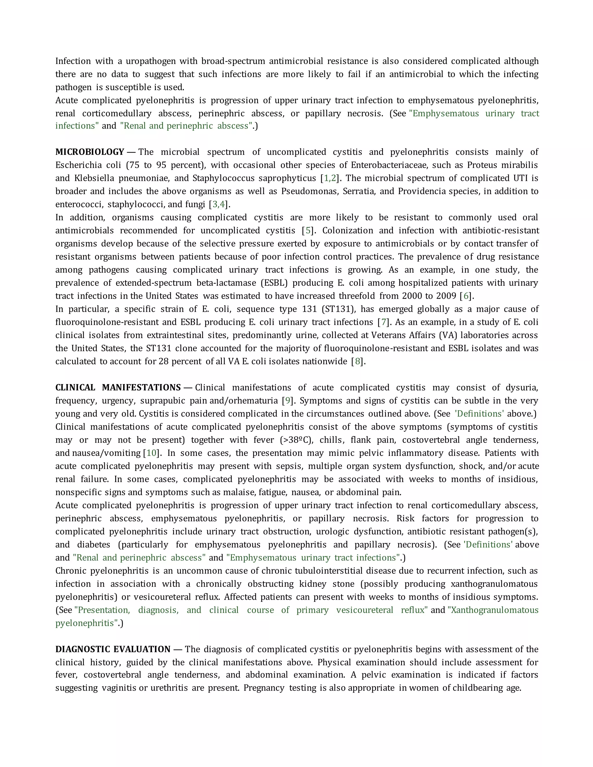 Acute complicated cystitis and pyelonephritis - UpToDate | DOCX