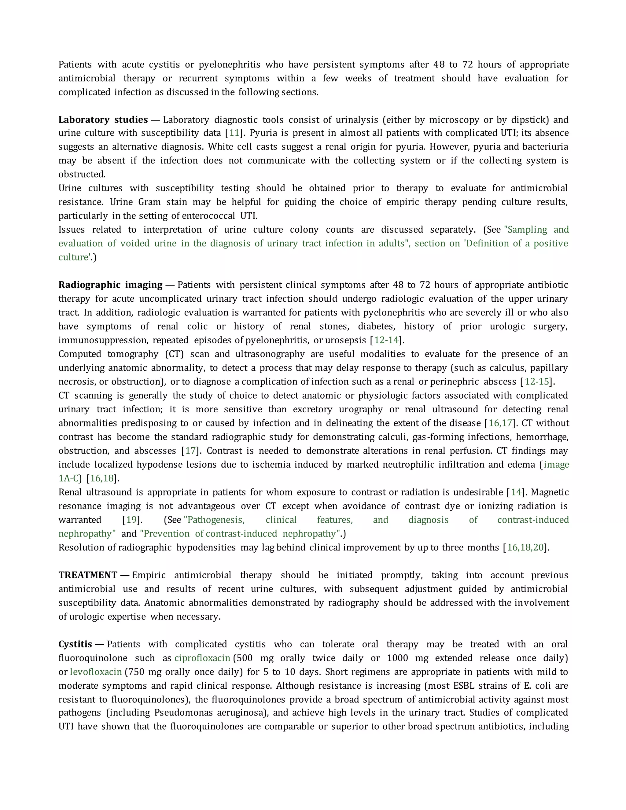 Acute complicated cystitis and pyelonephritis - UpToDate | DOCX