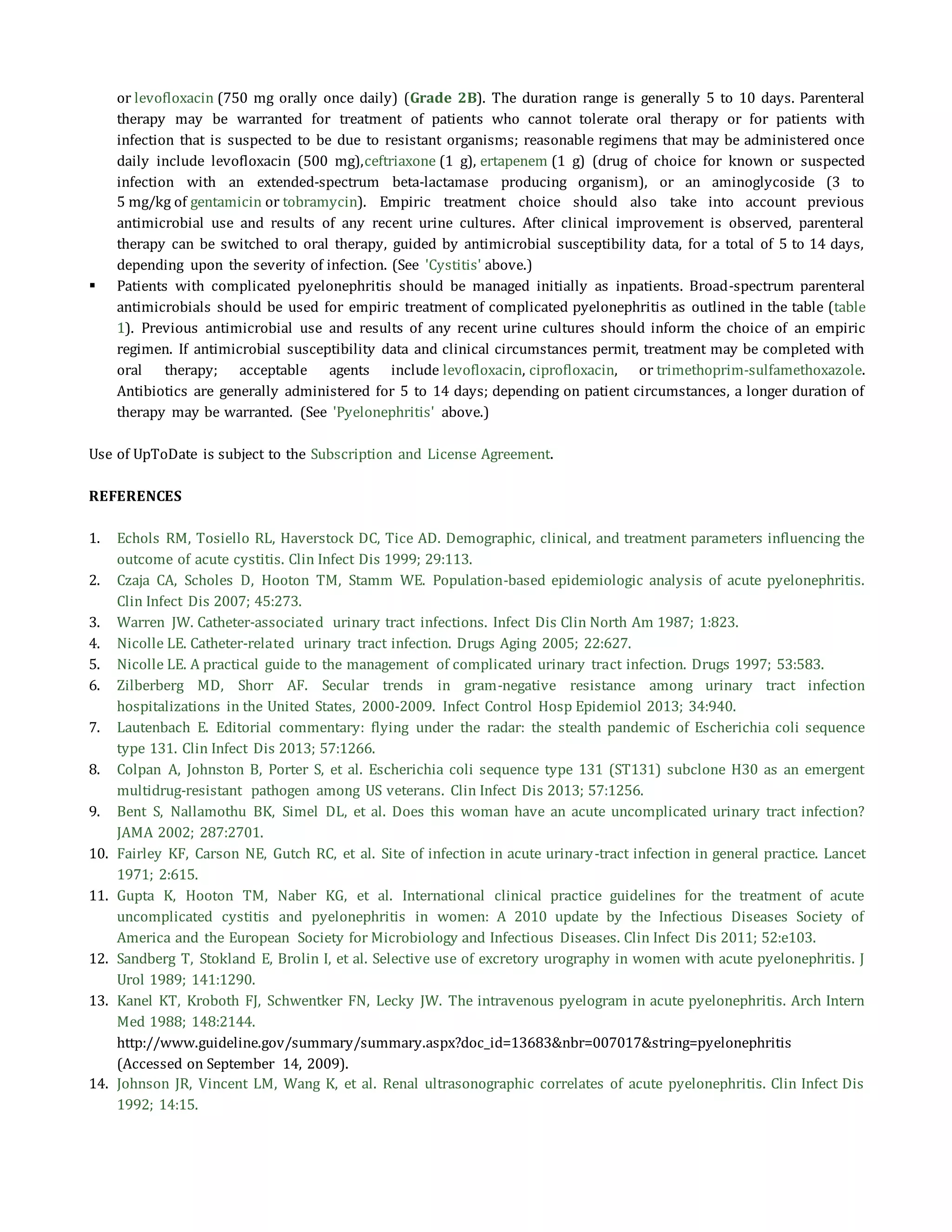 Acute complicated cystitis and pyelonephritis - UpToDate | DOCX