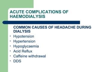 Acute complications of haemodialysis | PPT