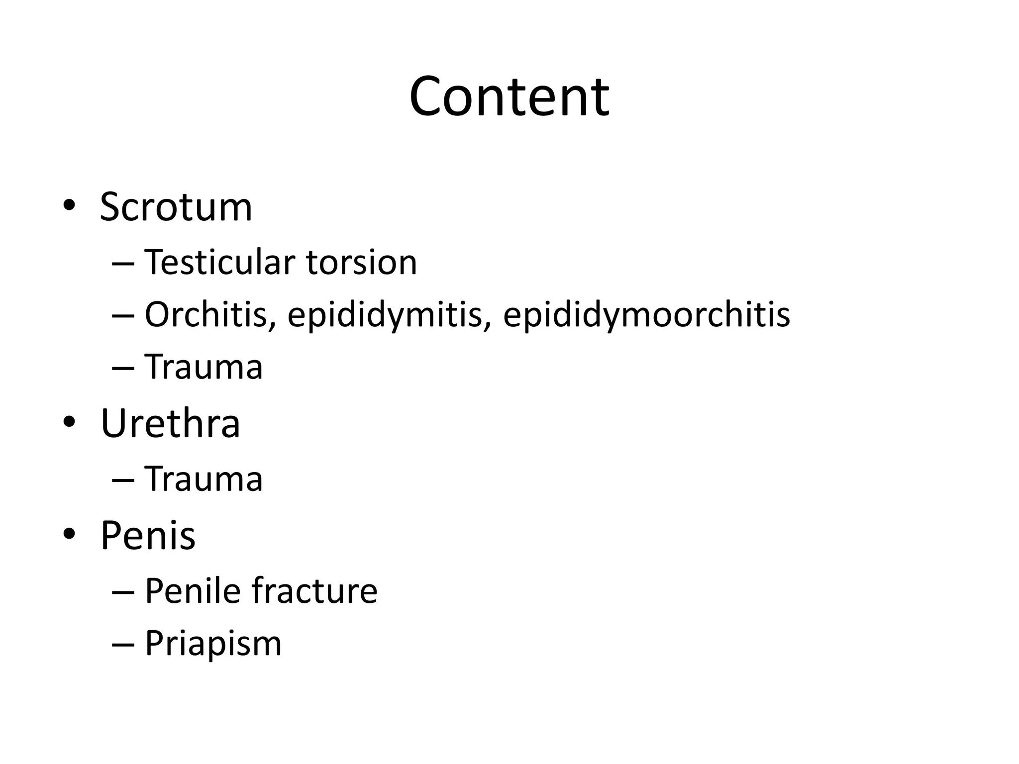 Acute conditions of the penis, urethra & scrotum | PPTX