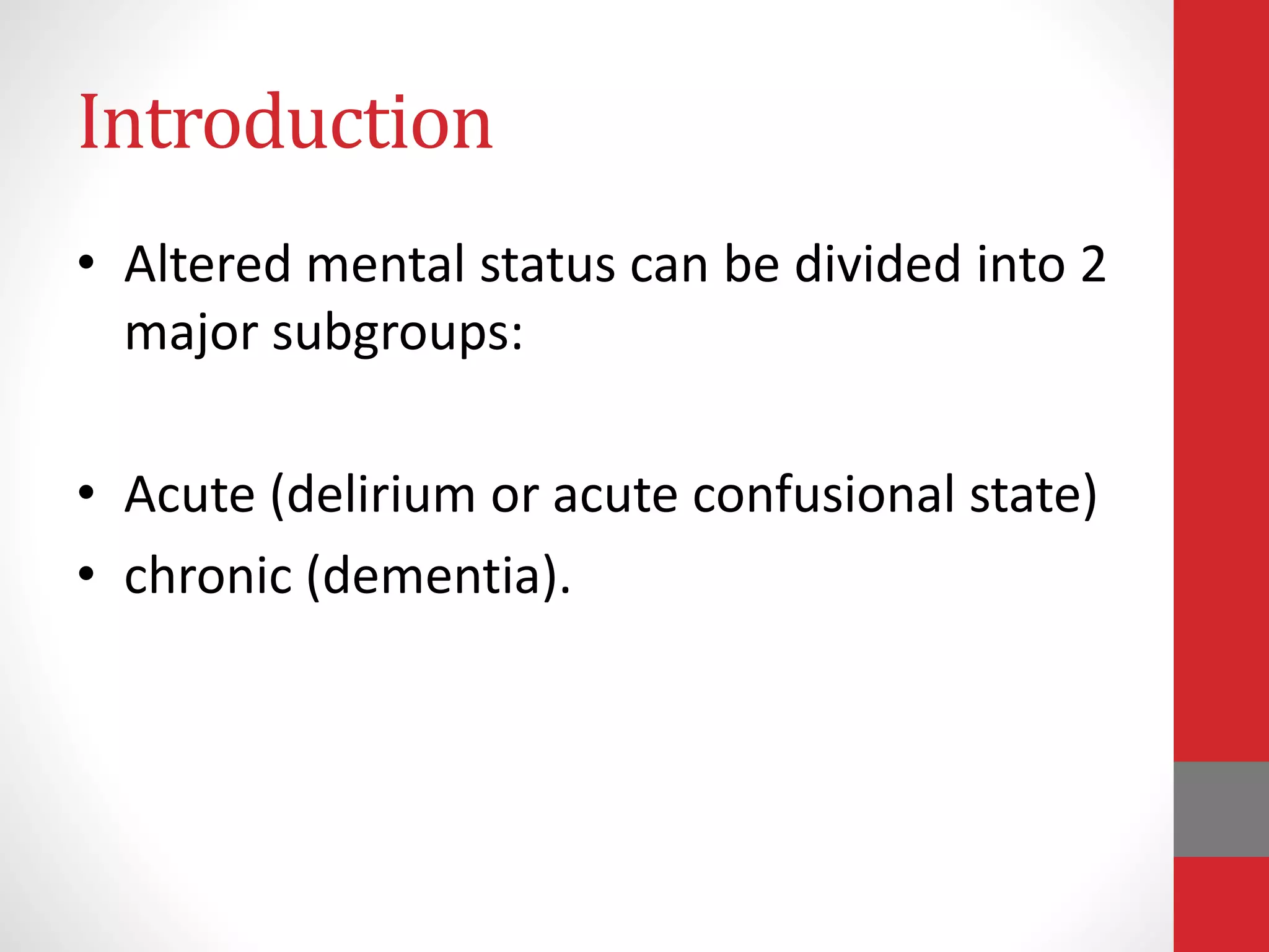Acute confusional state | PPTX