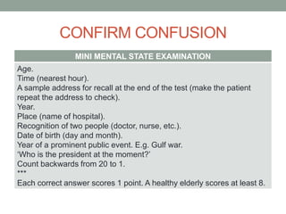 Acute confusional state (Delirium) | PPTX