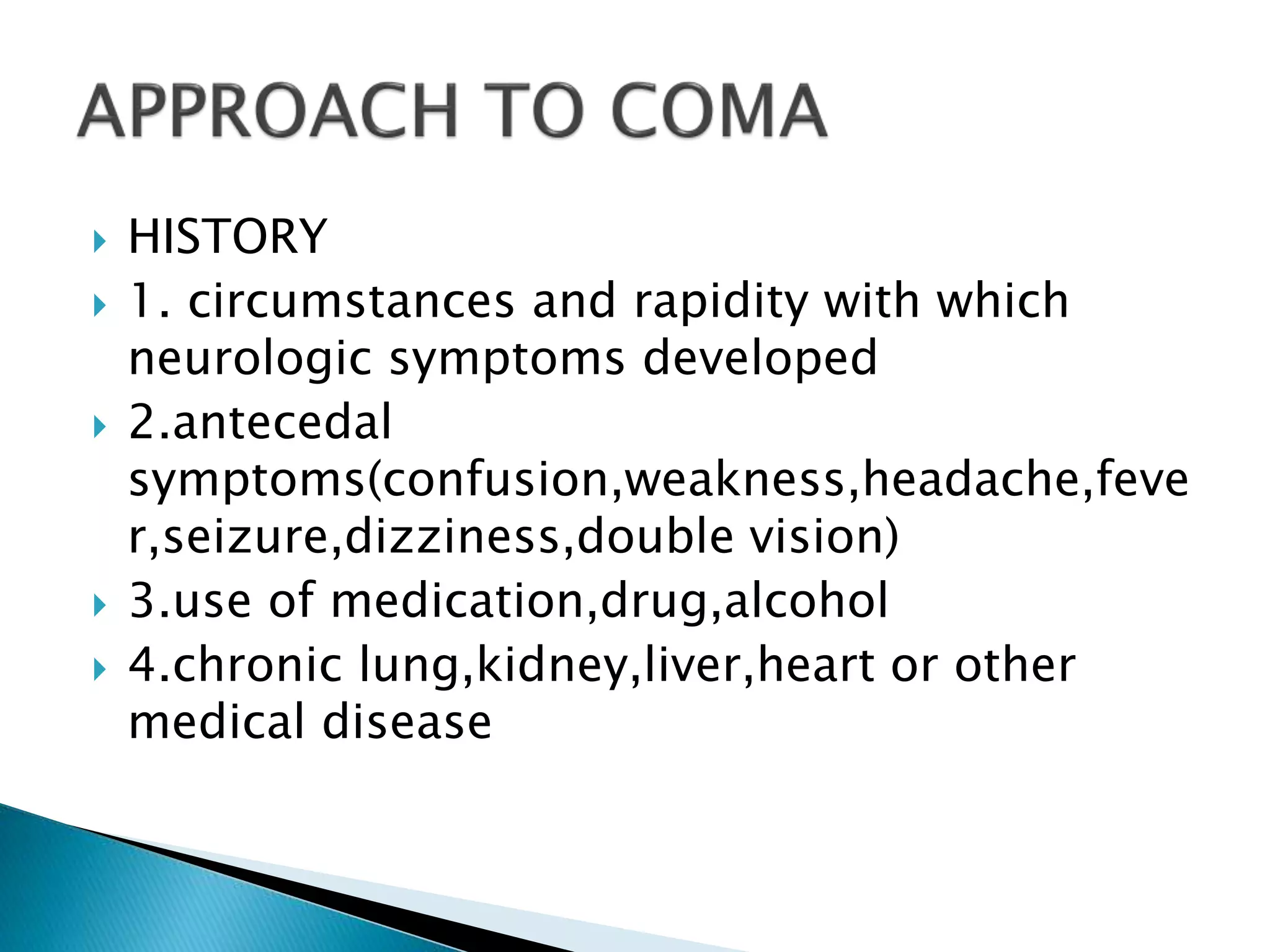 Acute confusion state & coma | PPTX