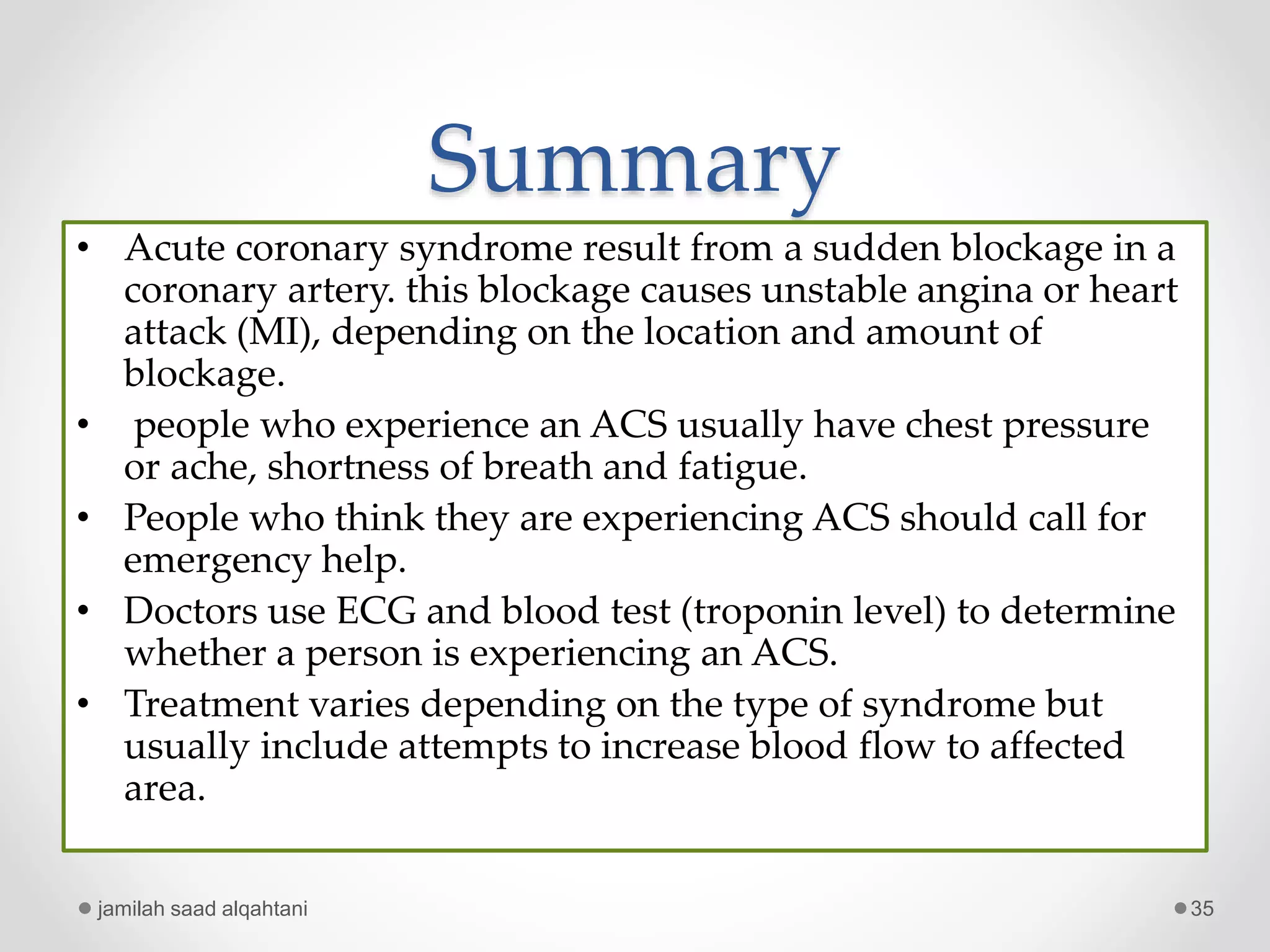 Acute coronary syndrom | PPTX