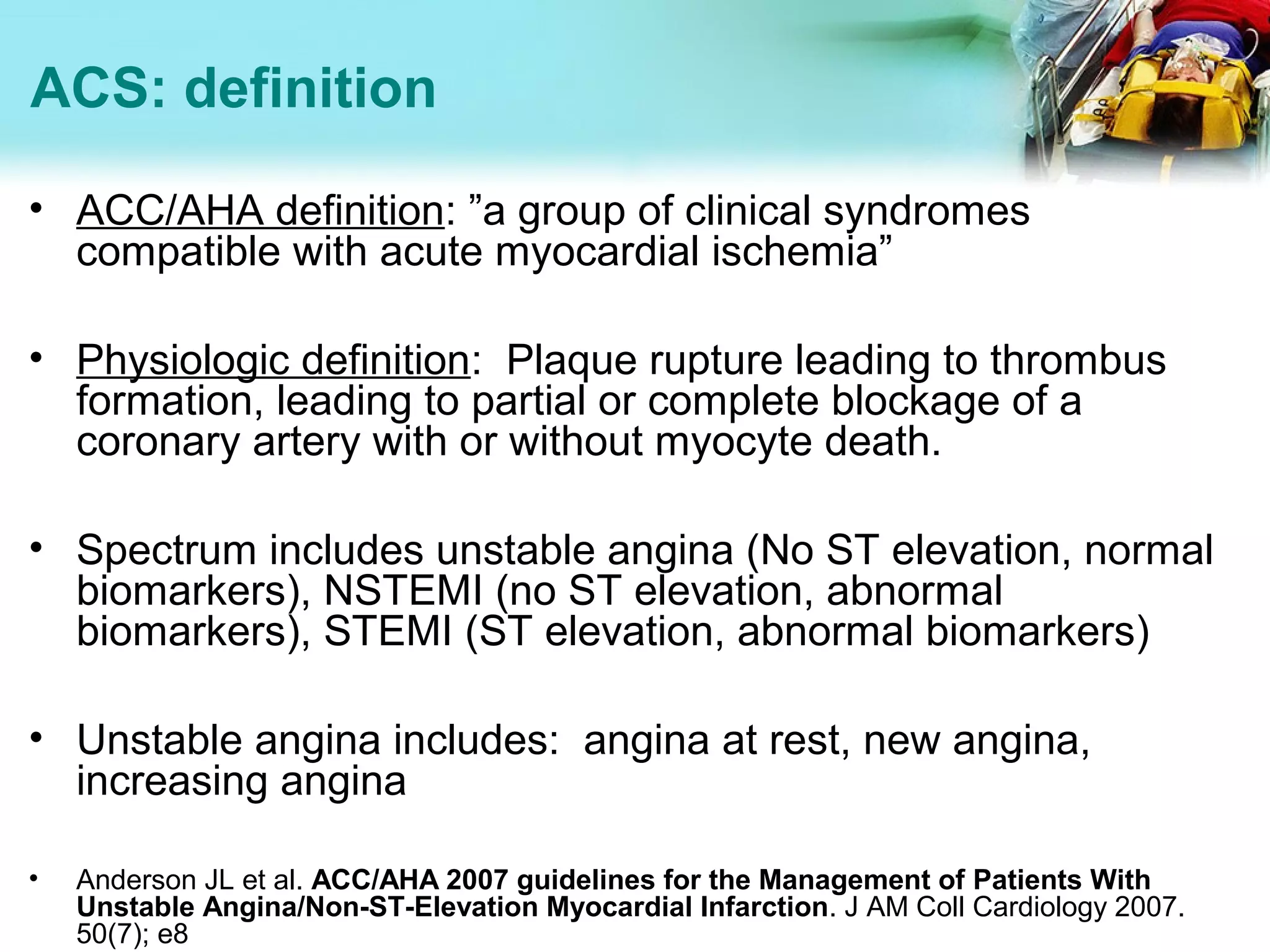 Acute coronary syndrome | PPT | Heart and Cardiovascular Diseases ...