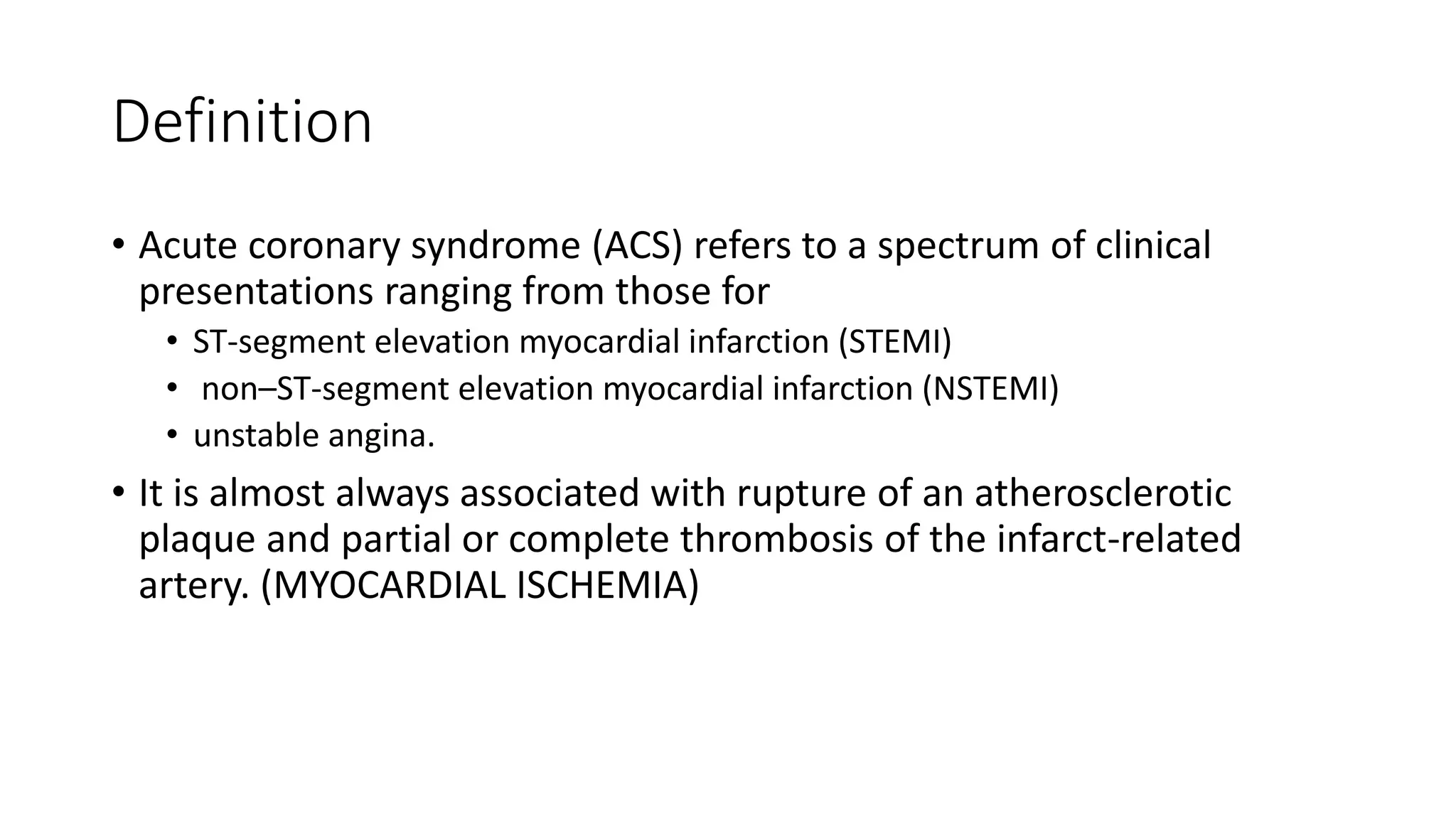Acute coronary syndrome for critical care exam | PPTX