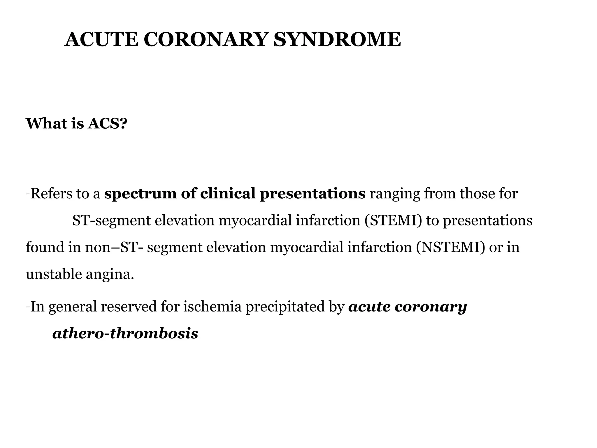 Acute coronary syndrome | PPT