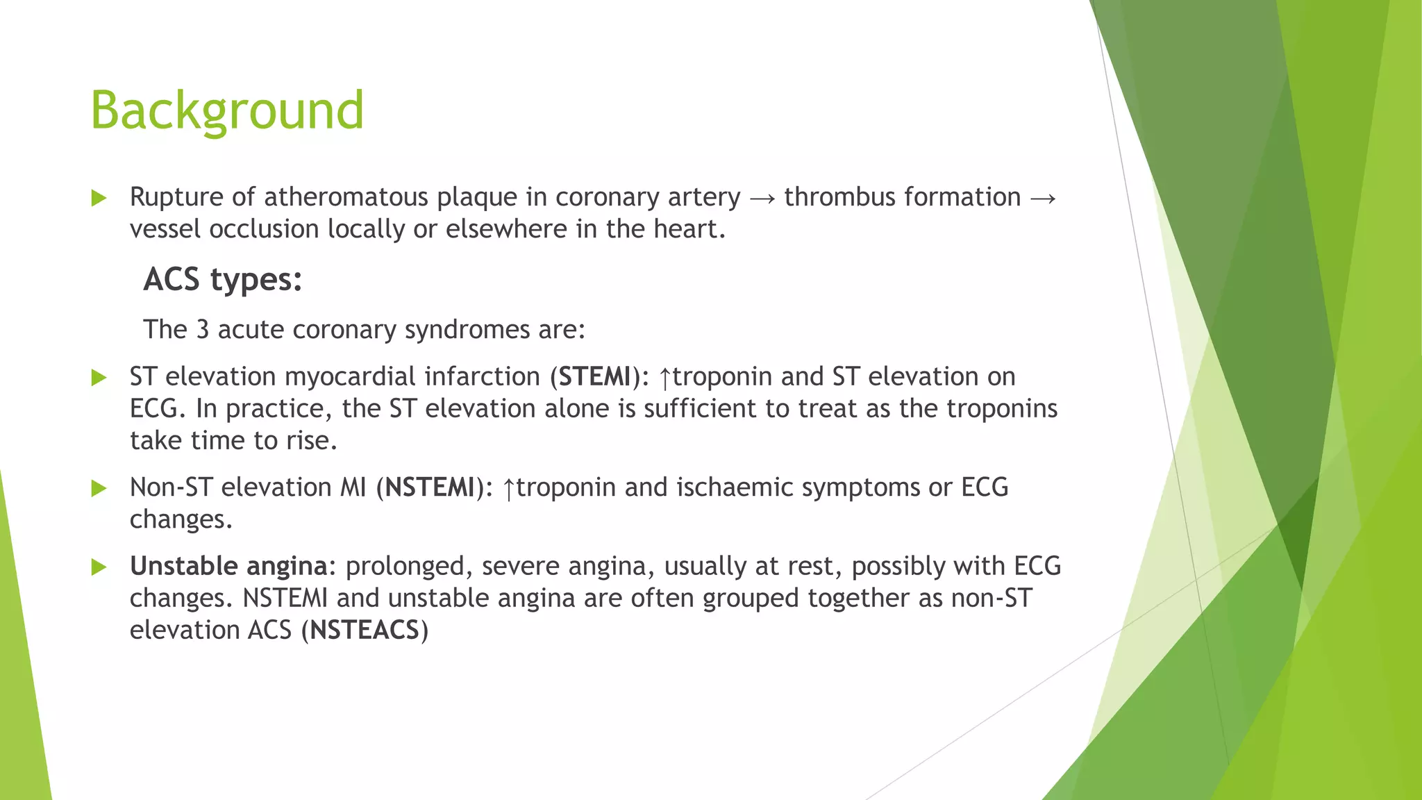 Acute coronary syndrome (acs) | PPT
