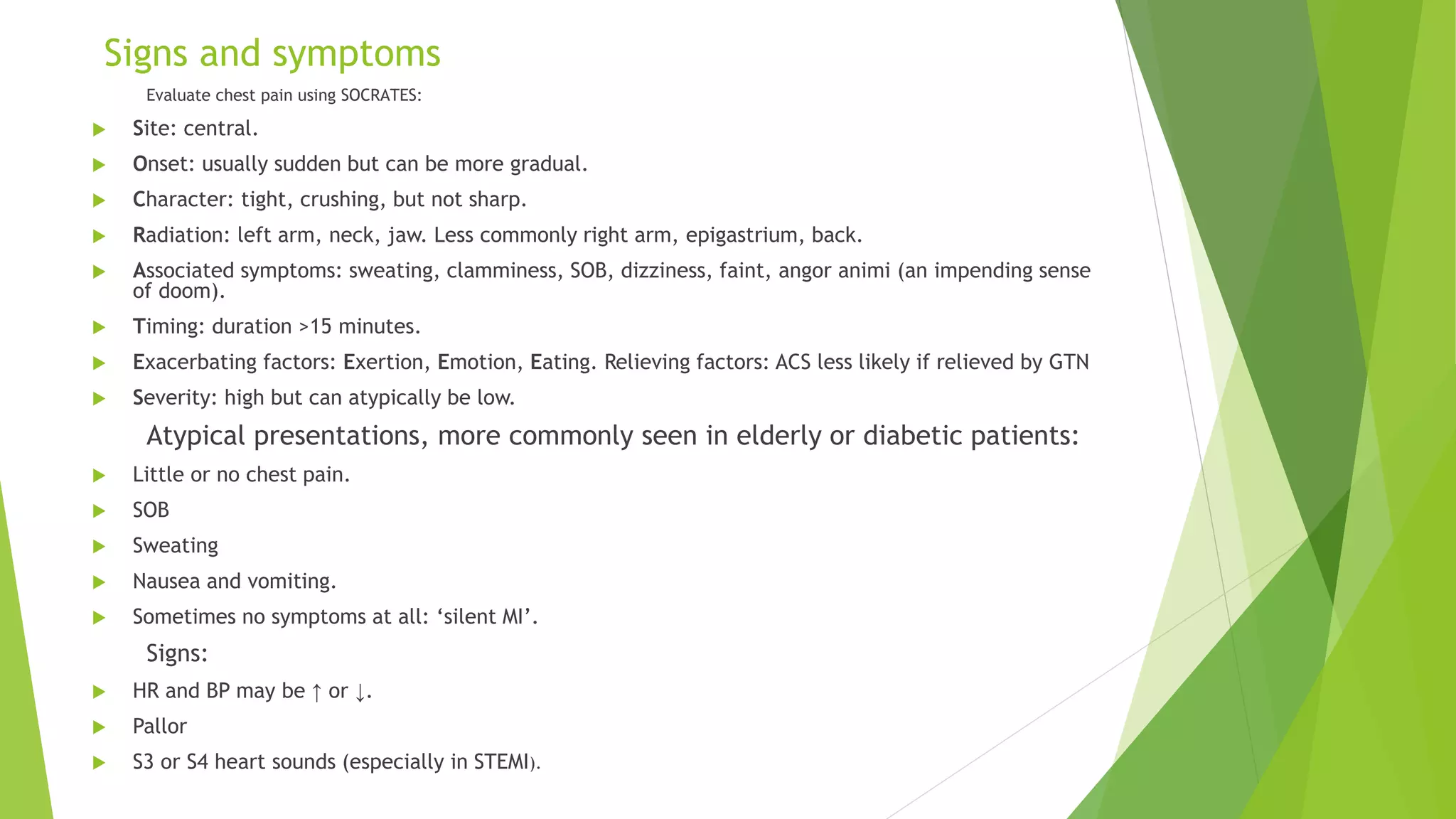 Acute coronary syndrome (acs) | PPTX