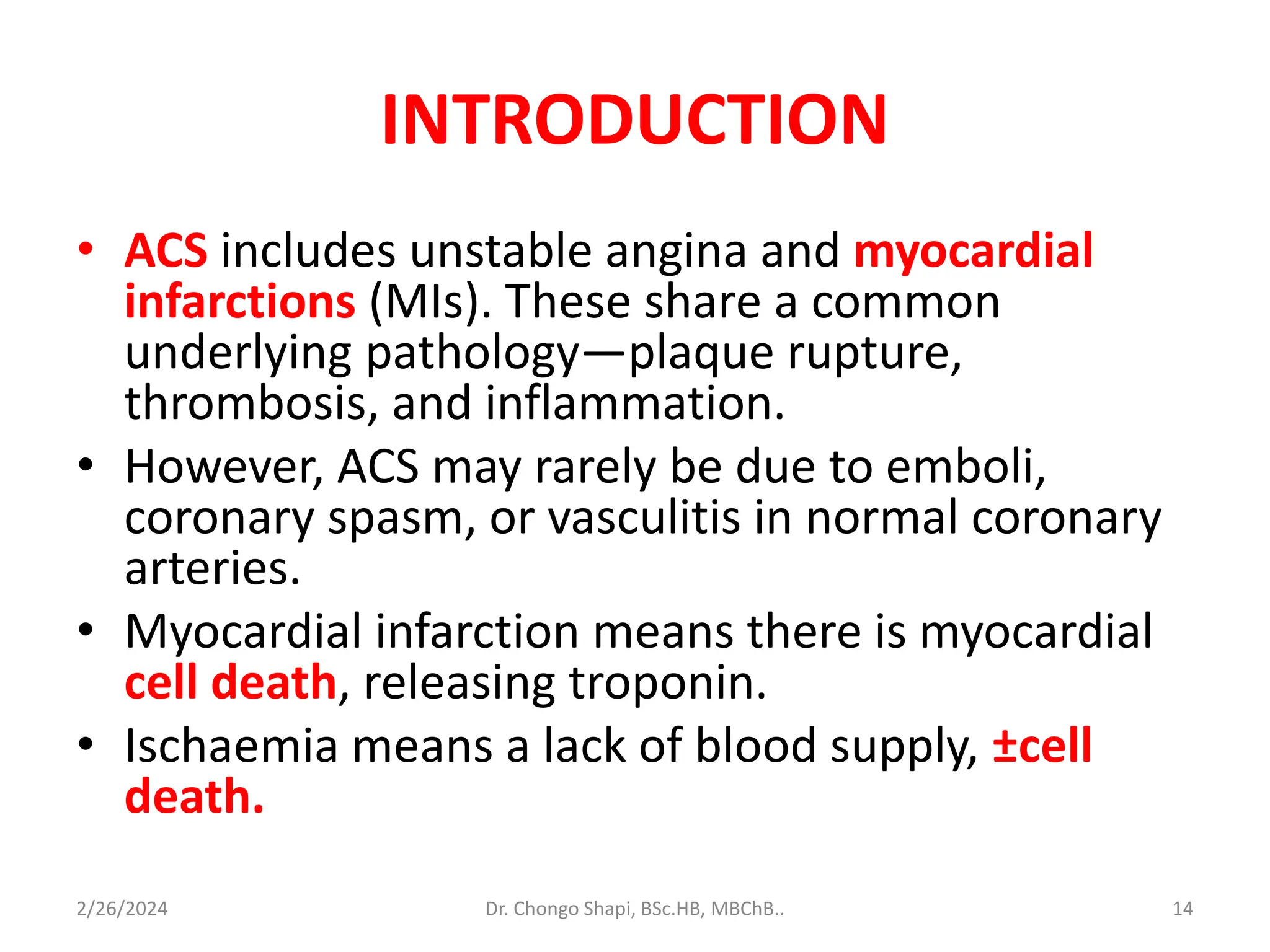 Acute Coronary Syndromes and Angina.. By Shapi. | PDF