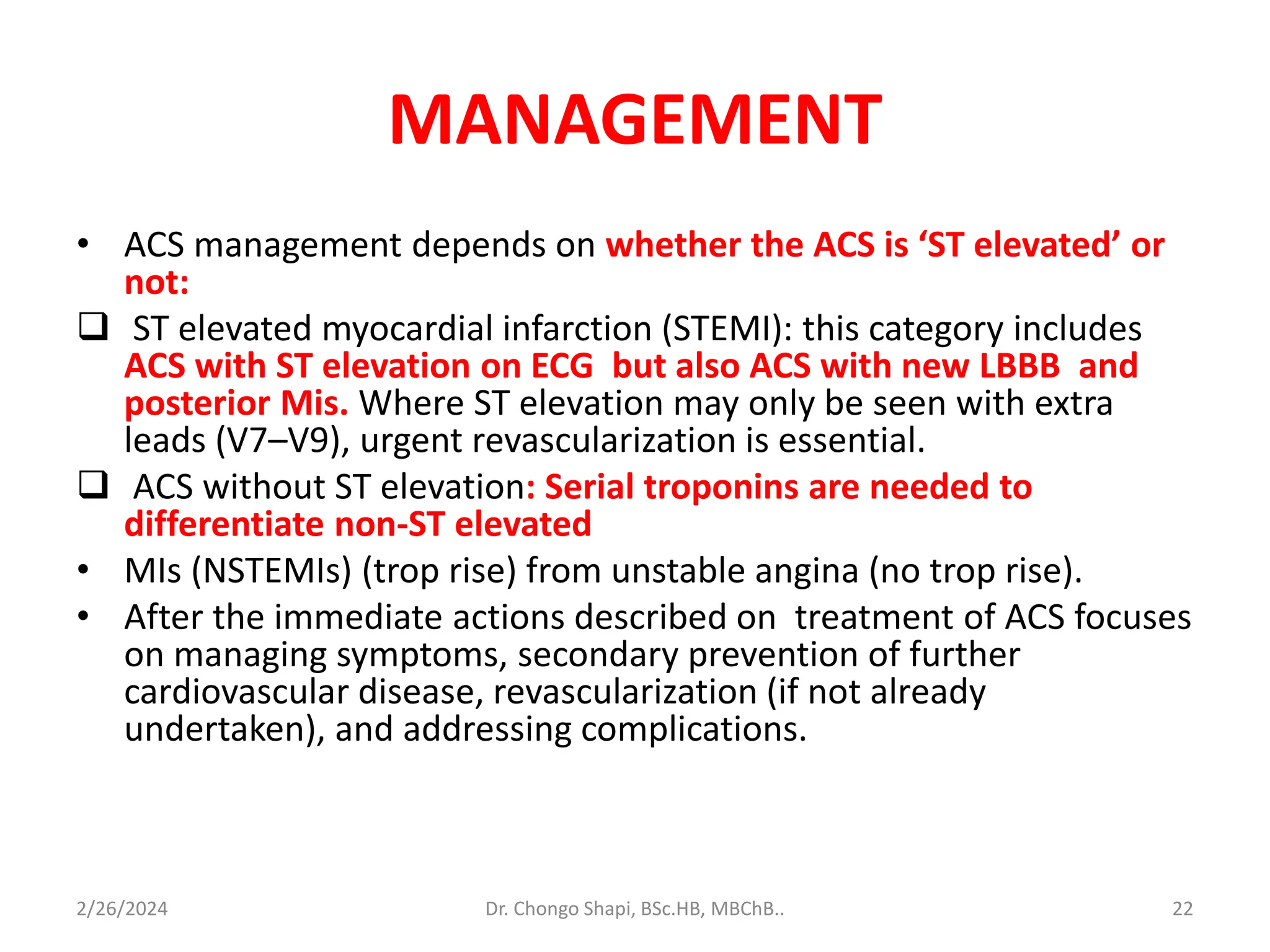 Acute Coronary Syndromes and Angina.. By Shapi. | PDF
