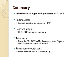 Acute decompensated heart failure | PPT