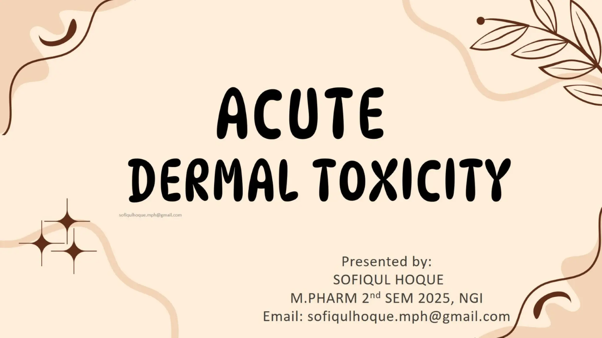 Acute Dermal Toxicity (Dermal Toxicity Screening guideline OECD-402) | PPTX