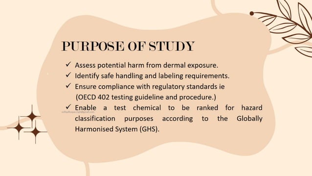Acute Dermal Toxicity (Dermal Toxicity Screening guideline OECD-402) | PPTX
