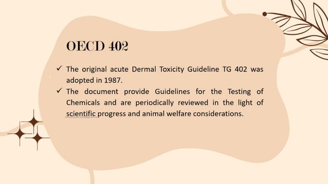 Acute Dermal Toxicity (Dermal Toxicity Screening guideline OECD-402) | PPTX