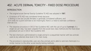 Acute dermal toxicity studies | PPTX