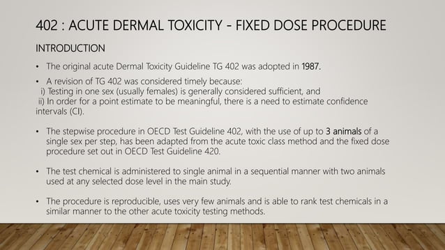 Acute dermal toxicity studies | PPTX