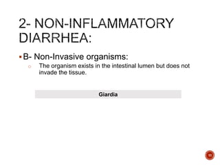 Acute diarrhea in (inflammatory, non-inflammatory, food poising) | PPTX