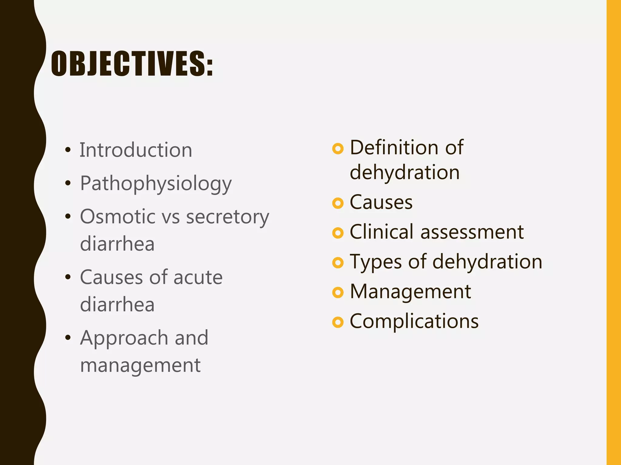 Acute diarrhea and fluid therapy | PPTX