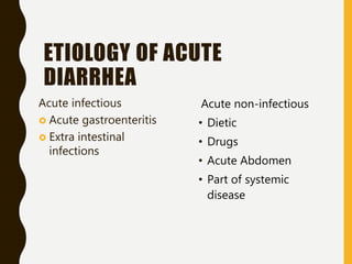 Acute diarrhea and fluid therapy | PPTX