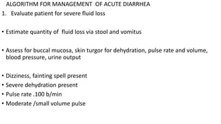 Acute management of acute watery diarrhea | PPTX