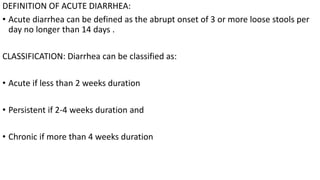 Acute management of acute watery diarrhea | PPTX