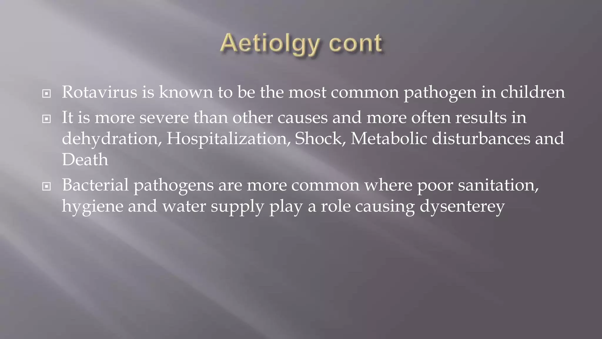 Acute diarrhoea Lecture | PPTX