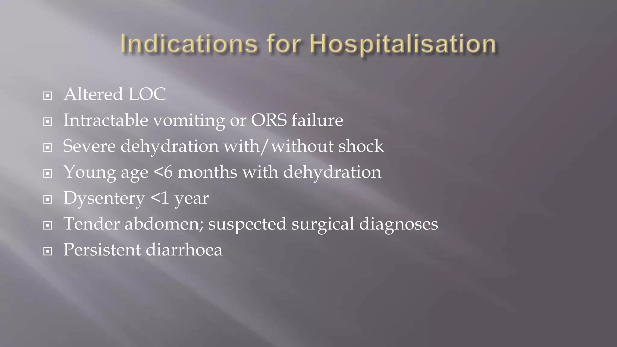 Acute diarrhoea Lecture | PPTX