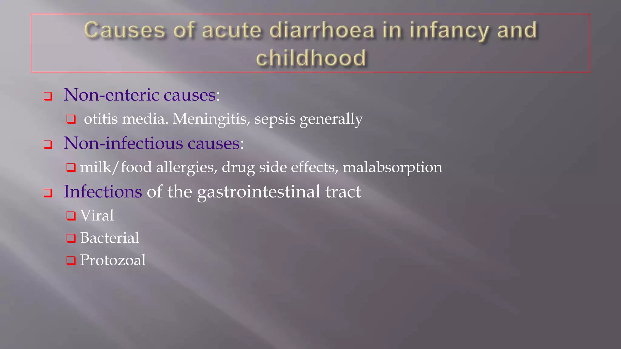 Acute diarrhoea Lecture | PPTX