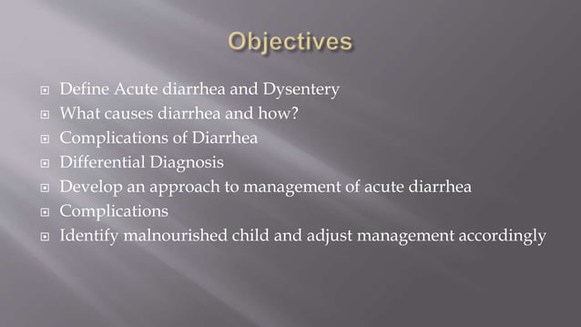 Acute diarrhoea Lecture | PPTX | Digestive Disorders | Diseases and ...