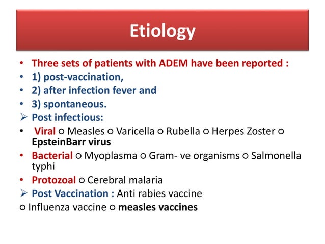 Acute disseminated encephalomyelitis (ADEM) .Case Report. | PPTX ...