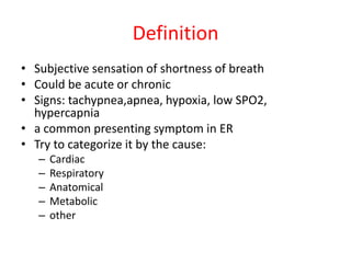 clinical approach to Acute Dyspnea | PPTX