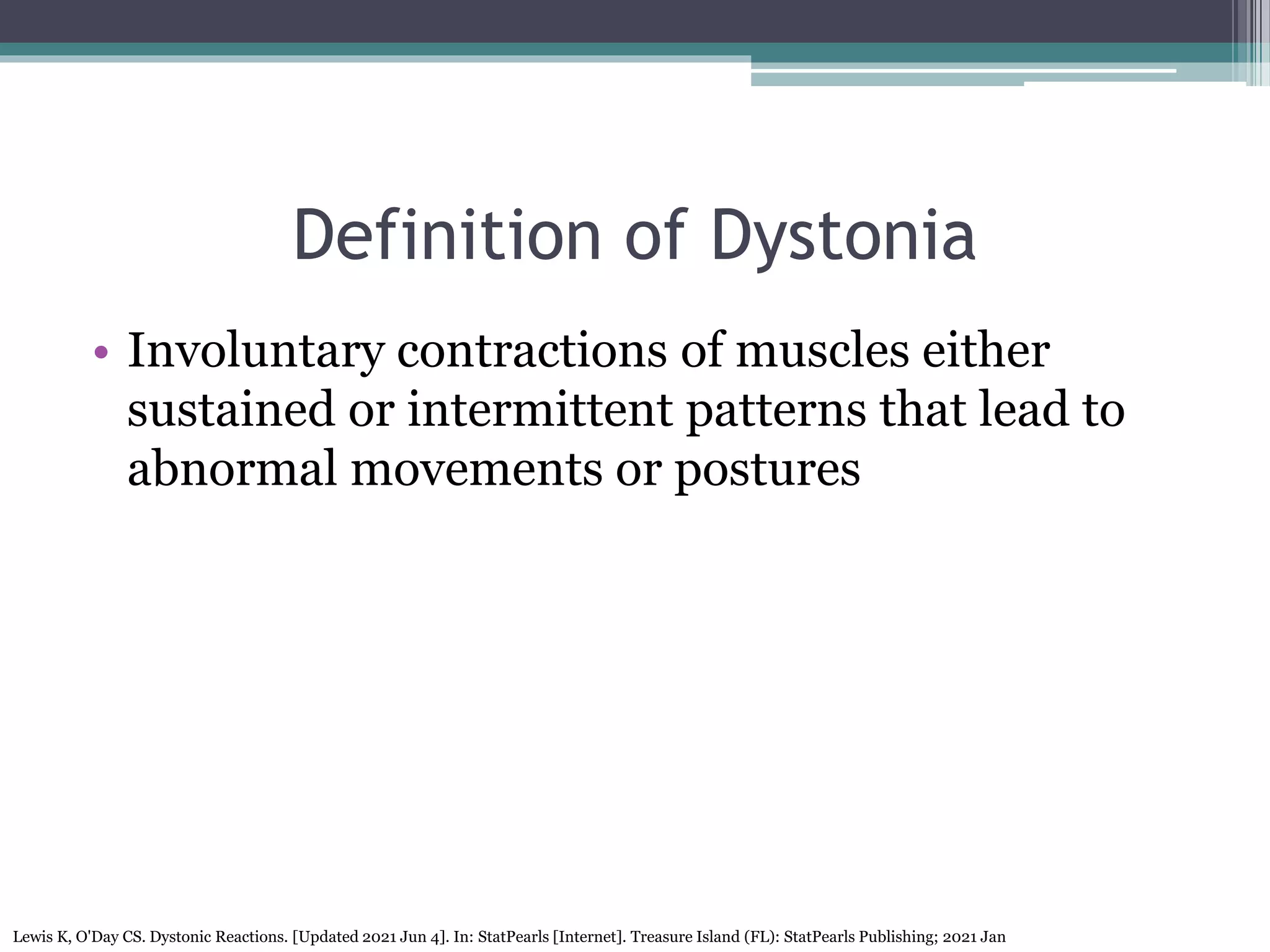 Acute Dystonia | PPTX