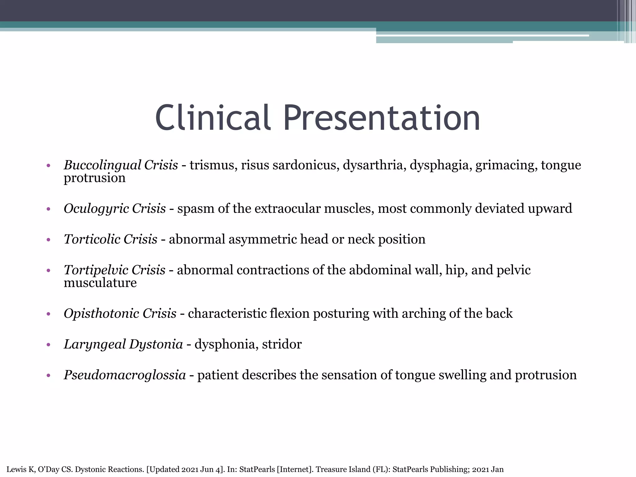 Acute Dystonia | PPTX