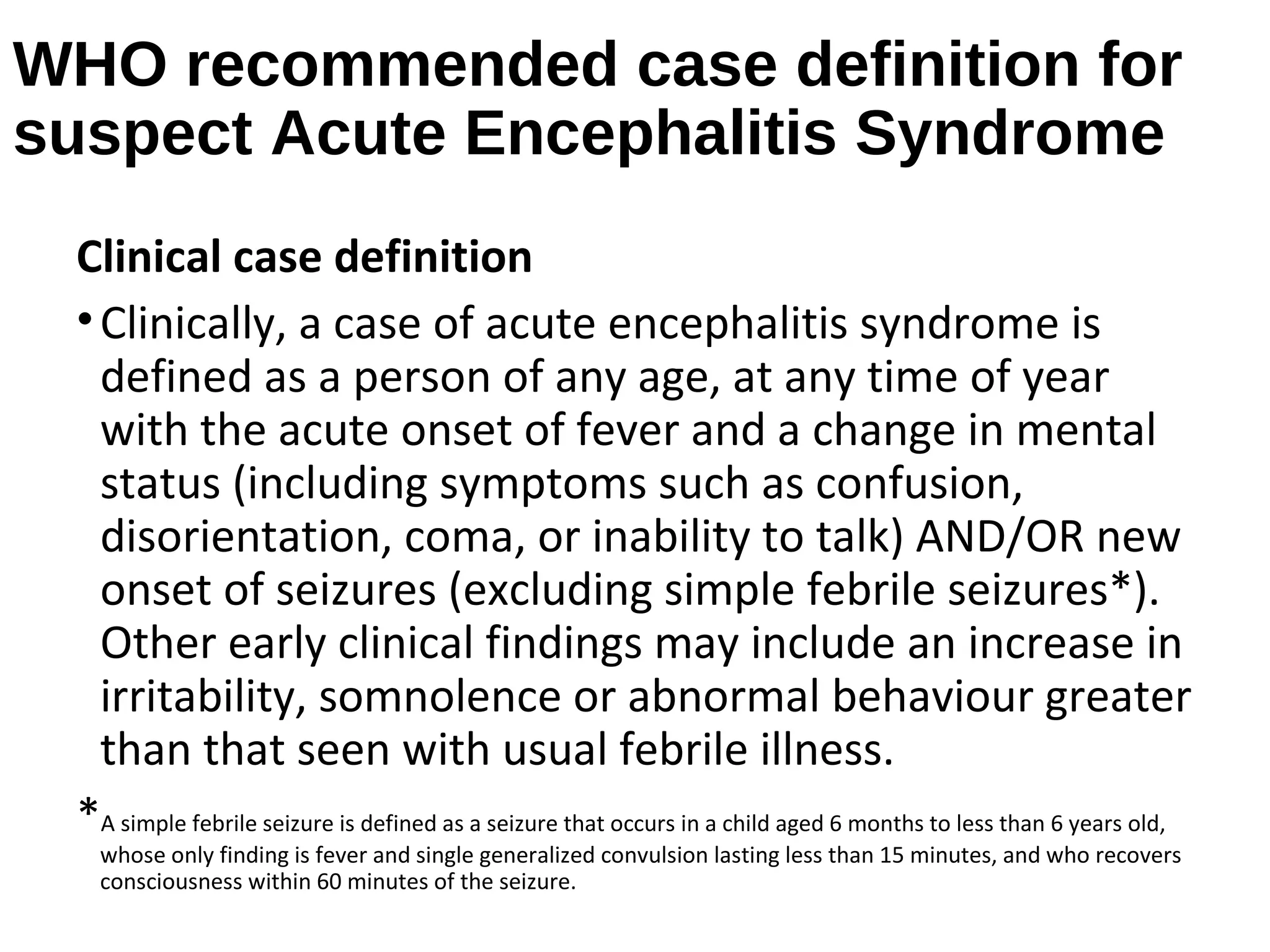 Acute encephalitis syndrome aes surveillance 7.11.17 | Infectious ...