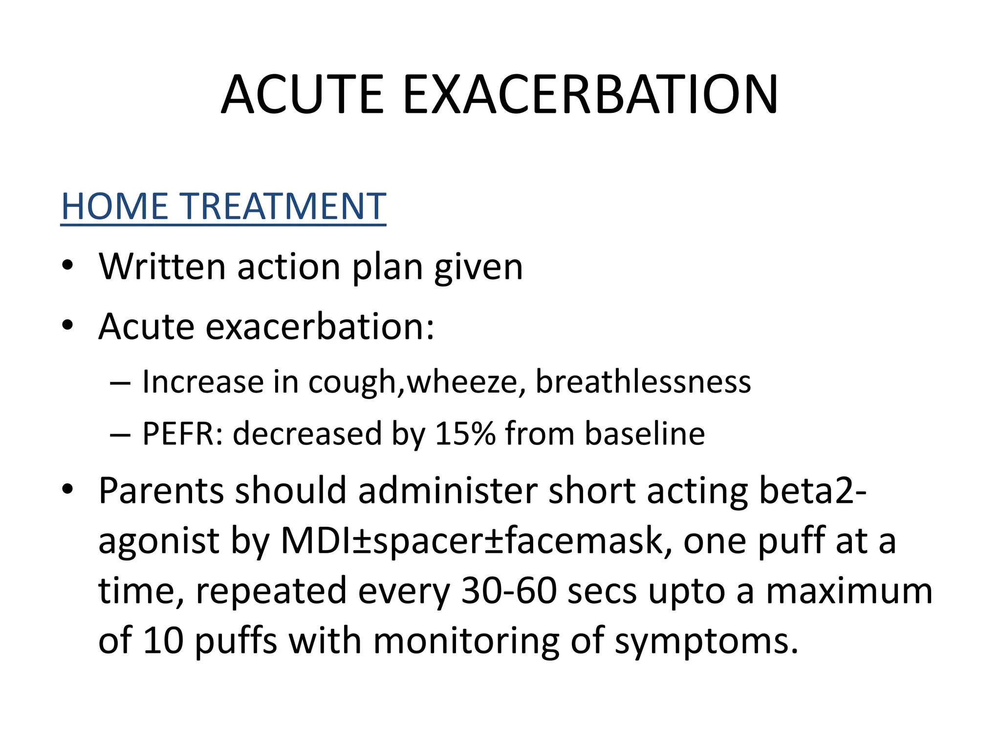 Acute exacerbation of asthma | PPTX