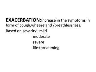 Acute exacerbation of asthma | PPTX