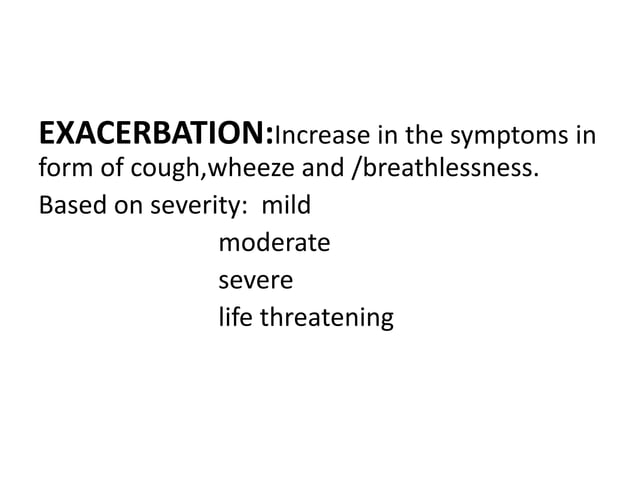 Acute exacerbation of asthma | PPTX | Lung and Respiratory Health ...