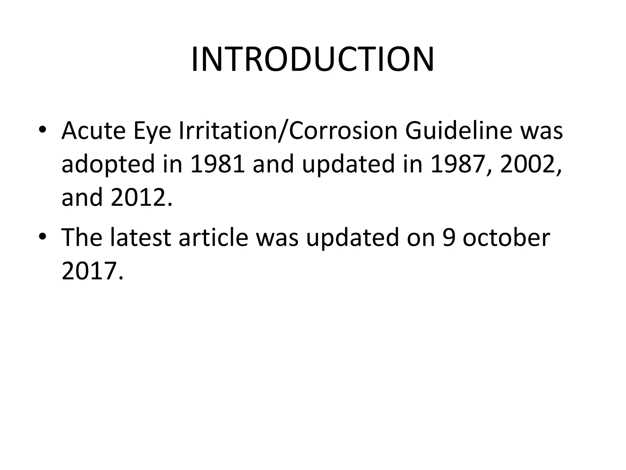 Acute eye irritation oecd | PPTX