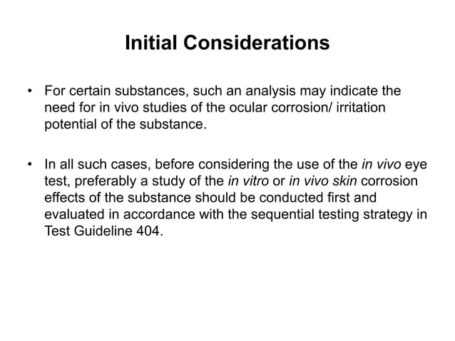 Acute Eye Irritation\Corrosion toxicology studies | PPTX | Eye and ...