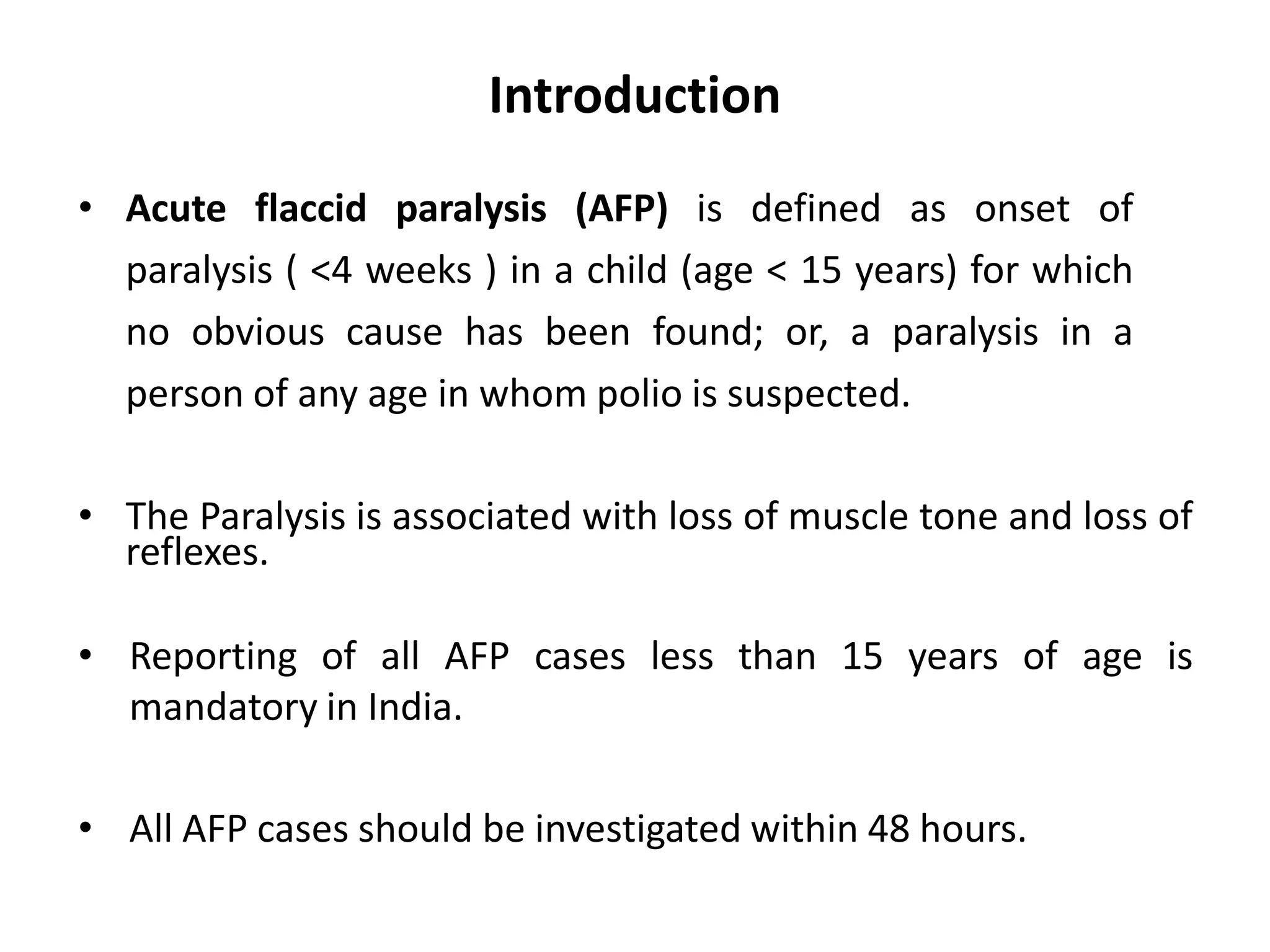 Acute flaccid paralysis and Surveillance 2018 | PPTX | Brain and ...