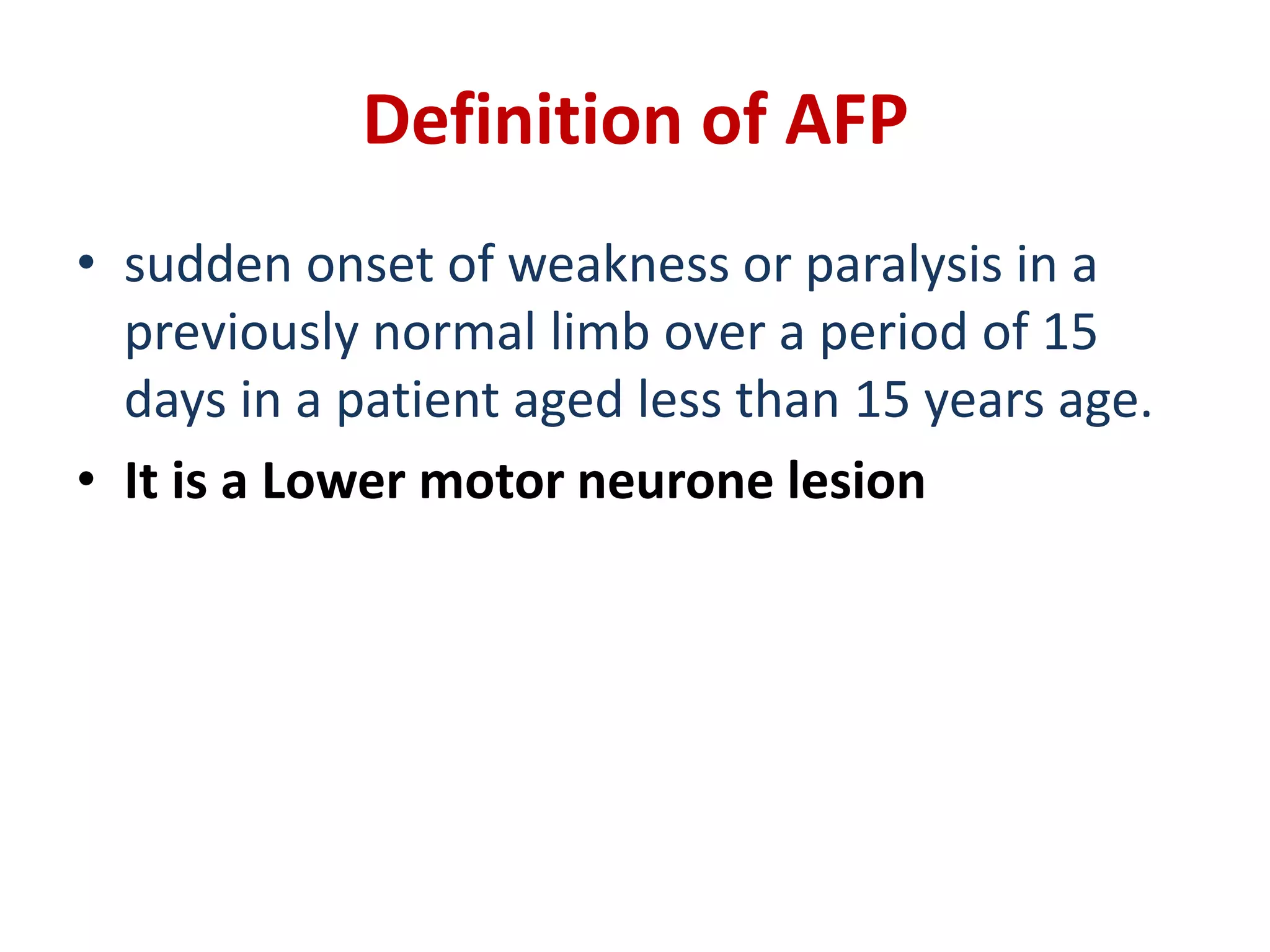 Acute flaccid paralysis (AFP) | PPTX