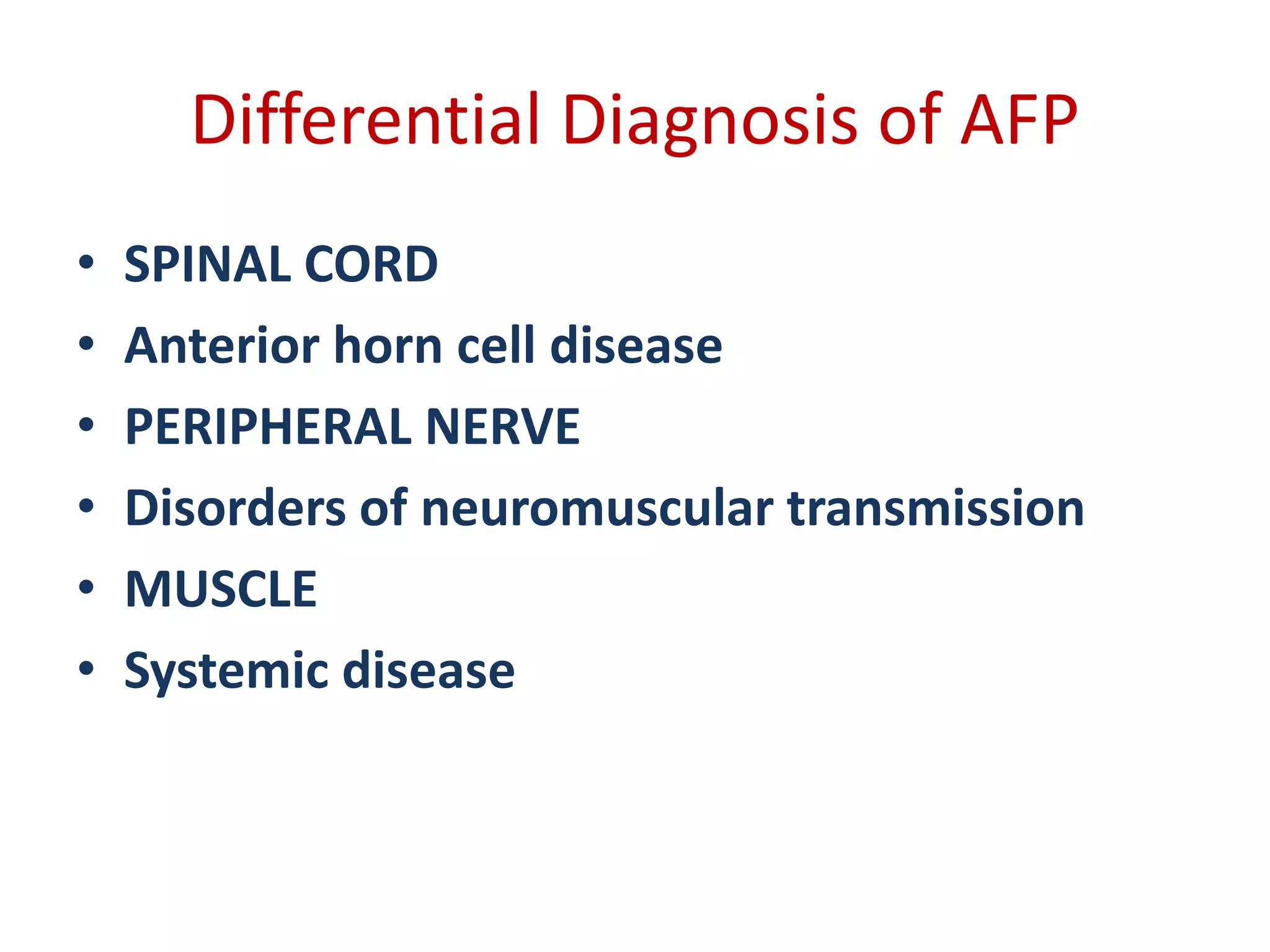 Acute flaccid paralysis (AFP) | PPTX