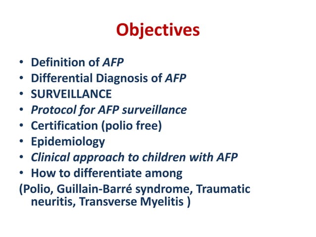 Acute flaccid paralysis (AFP) | PPTX
