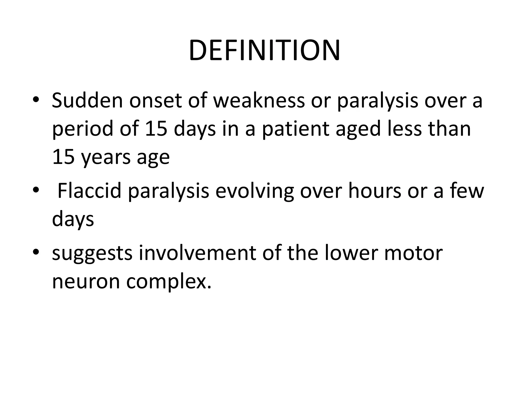Acute flaccid paralysis afp ‫‬ | PPTX