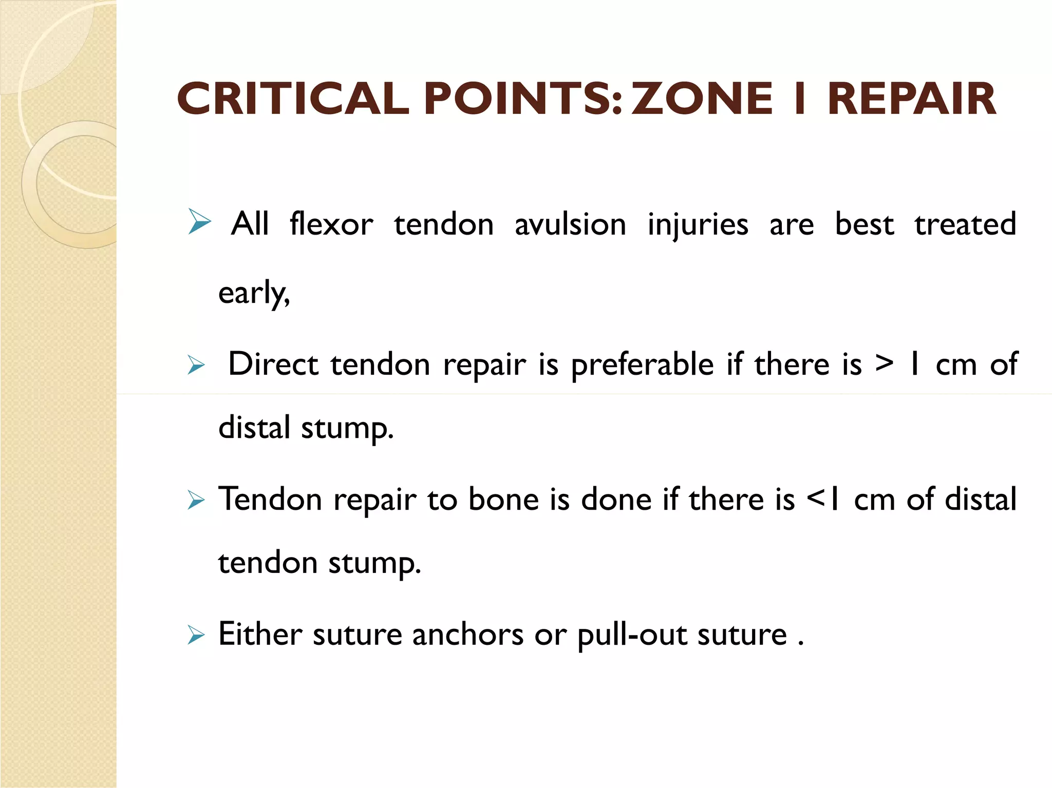 Acute flexor tendon injuries z 1 | PPT